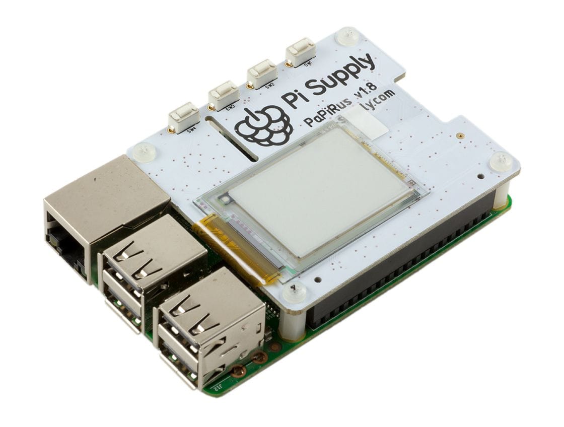 Papirus Epaper Eink Screen Hat For Raspberry Pi Multi Screen Discontinued The Pi Hut
