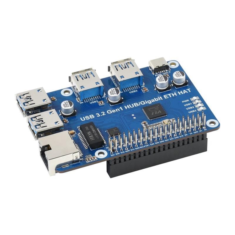 Usb 32 Hub And Gigabit Ethernet Hat For Raspberry Pi The Pi Hut