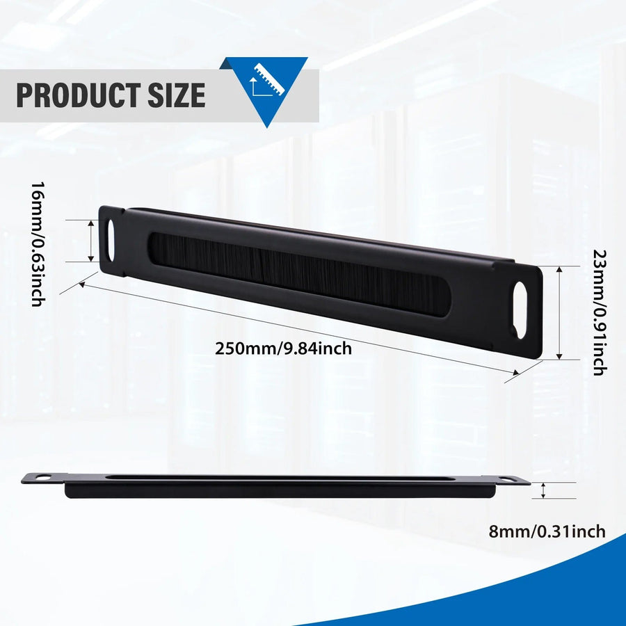 0.5U 10" Cable Entry Panel with Brush Strip for DeskPi RackMate - The ...