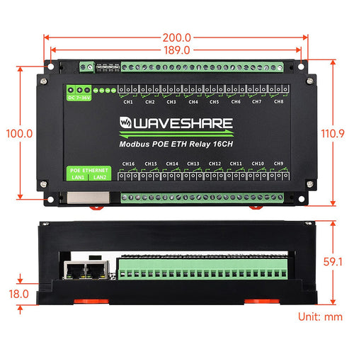 16-Channel Modbus Ethernet Relay Module - The Pi Hut
