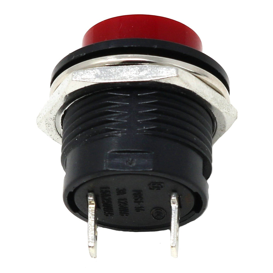 16mm Panel Mount Momentary Pushbutton - Burgundy - The Pi Hut