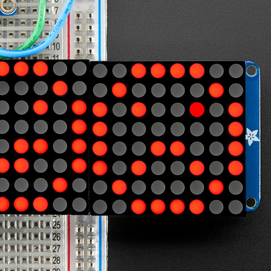 16 x 8 1.2" LED Matrix + Backpack - Ultra Bright Round Red LEDs - The ...