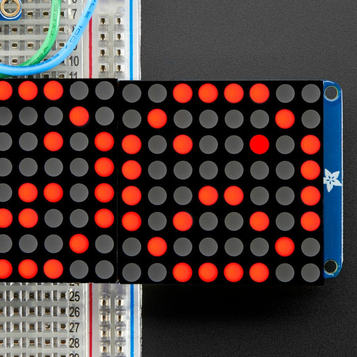 16 x 8 1.2" LED Matrix + Backpack - Ultra Bright Round Red LEDs - The ...