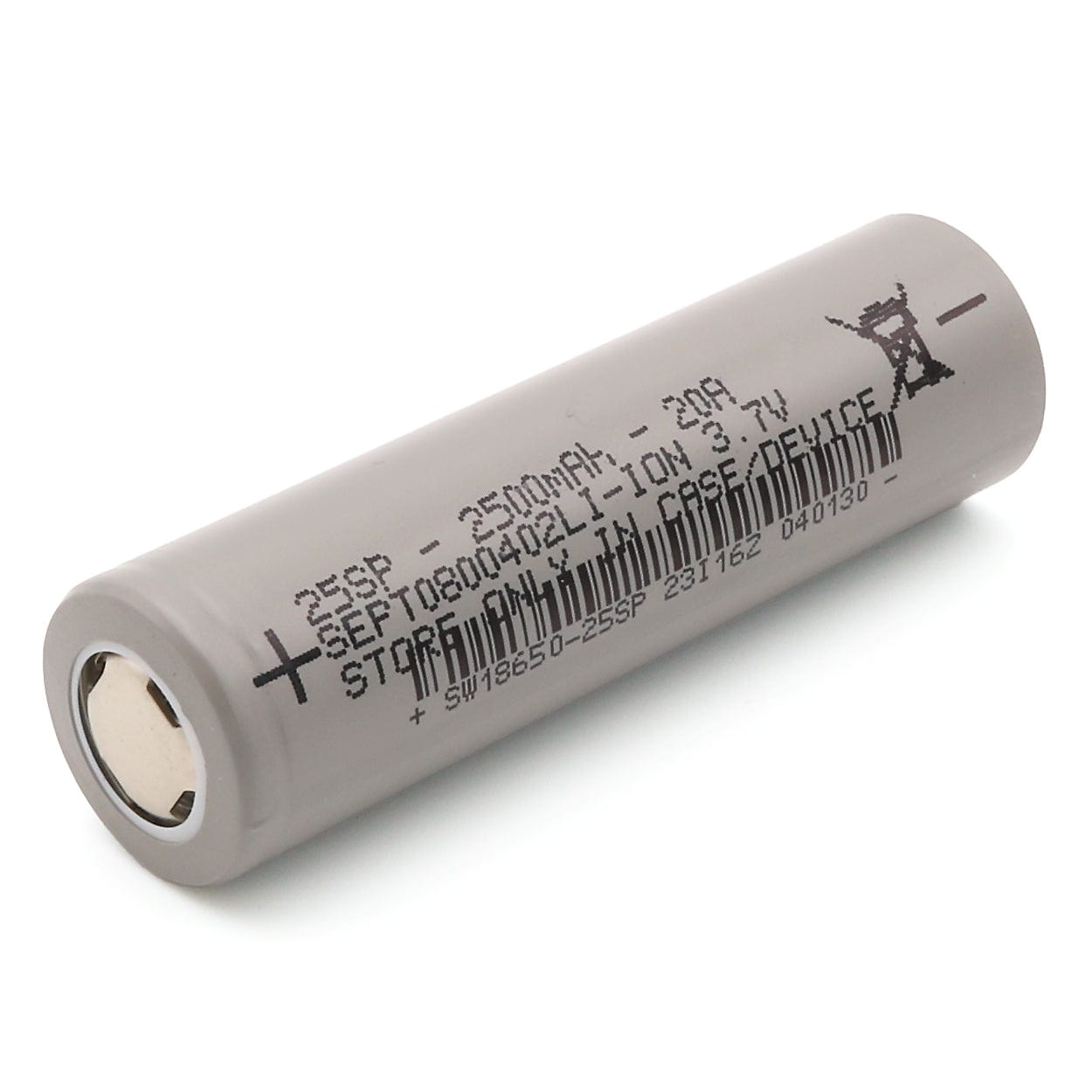 18650 Lithium-ion Rechargeable Cell - 2500mAh 3.7V 20A - The Pi Hut