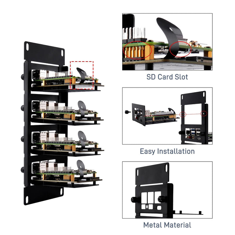 2U 10" Rack Mount with 4x PCIe NVMe Boards for DeskPi RackMate - The Pi Hut