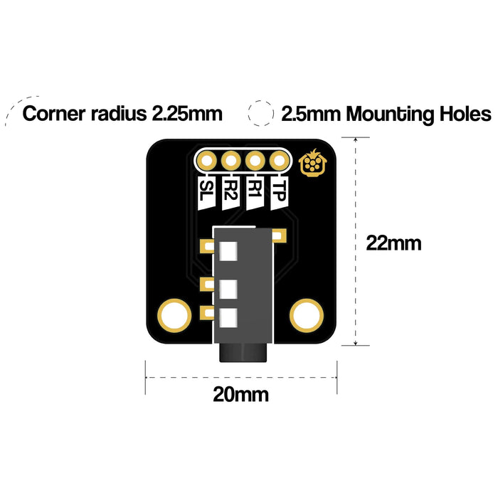 3.5mm Jack TRRS Breakout - Horizontal - The Pi Hut