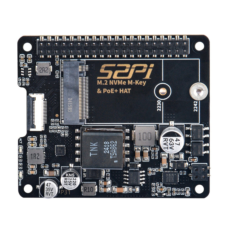 52Pi M.2 NVME M-Key PoE+ HAT for Raspberry Pi 5 - The Pi Hut
