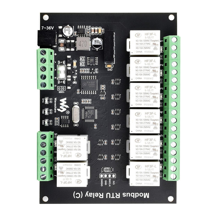 8-Channel Modbus RTU Latching Relay Module (C) with RS-485 Interface ...