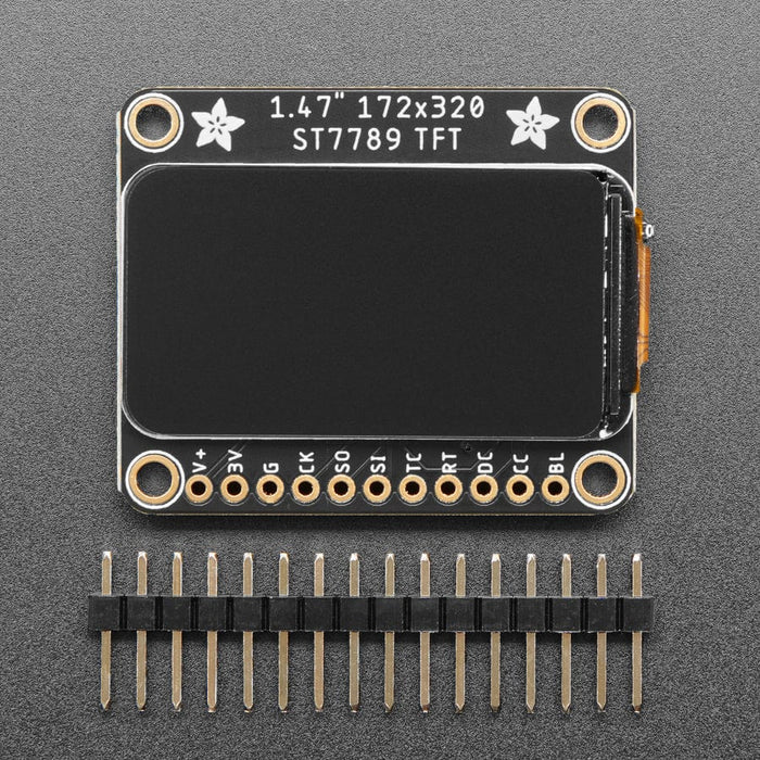 Adafruit 1.47" 320x172 Round Rectangle Color IPS TFT Display (ST7789 ...