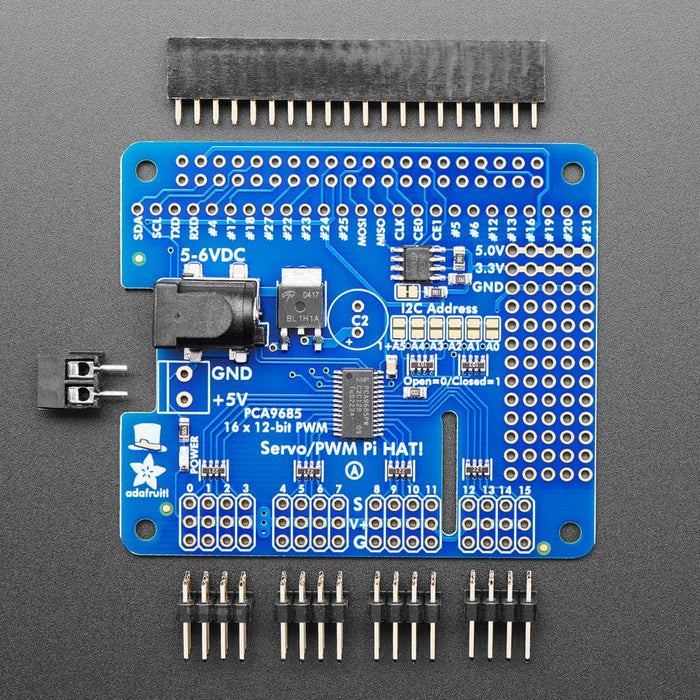 Adafruit 16-Channel PWM / Servo HAT for Raspberry Pi - Mini Kit - The ...