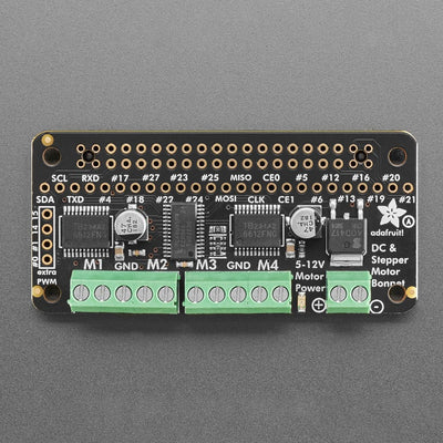 Adafruit DC & Stepper Motor Bonnet for Raspberry Pi - The Pi Hut