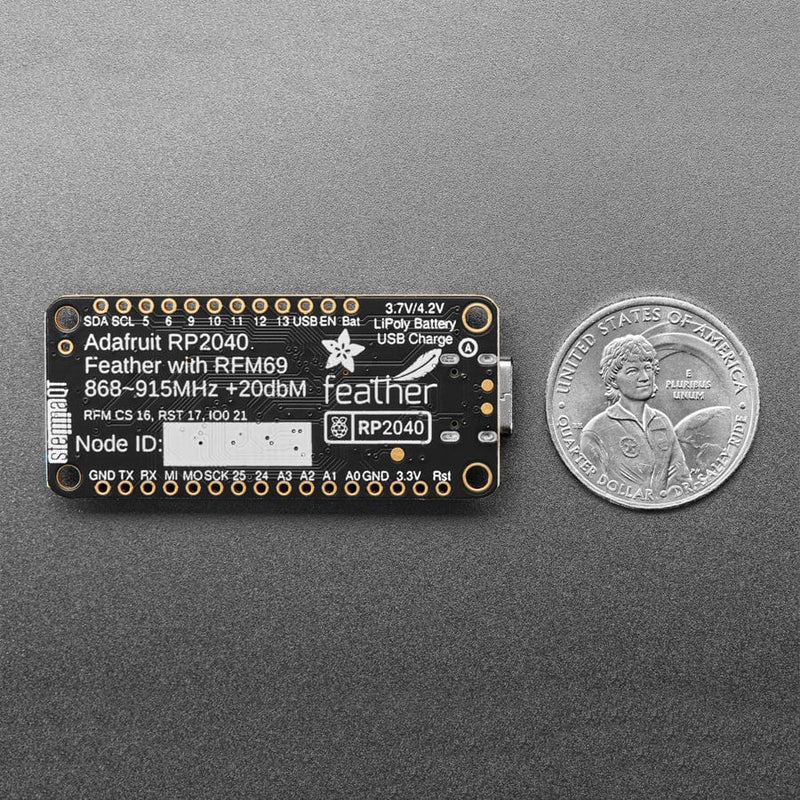 Adafruit Feather RP2040 RFM69 Packet Radio - 868 or 915MHz - RadioFruit ...