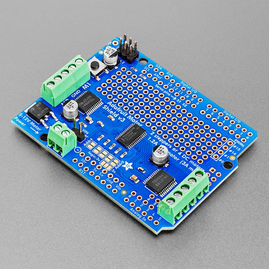 Adafruit Motor/Stepper/Servo Shield for Arduino v3 Kit - The Pi Hut