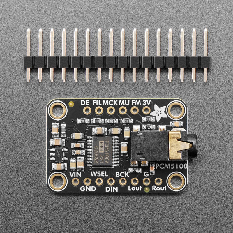 Adafruit PCM5102 I2S DAC with Line Level Output - 112dB SNR - The Pi Hut