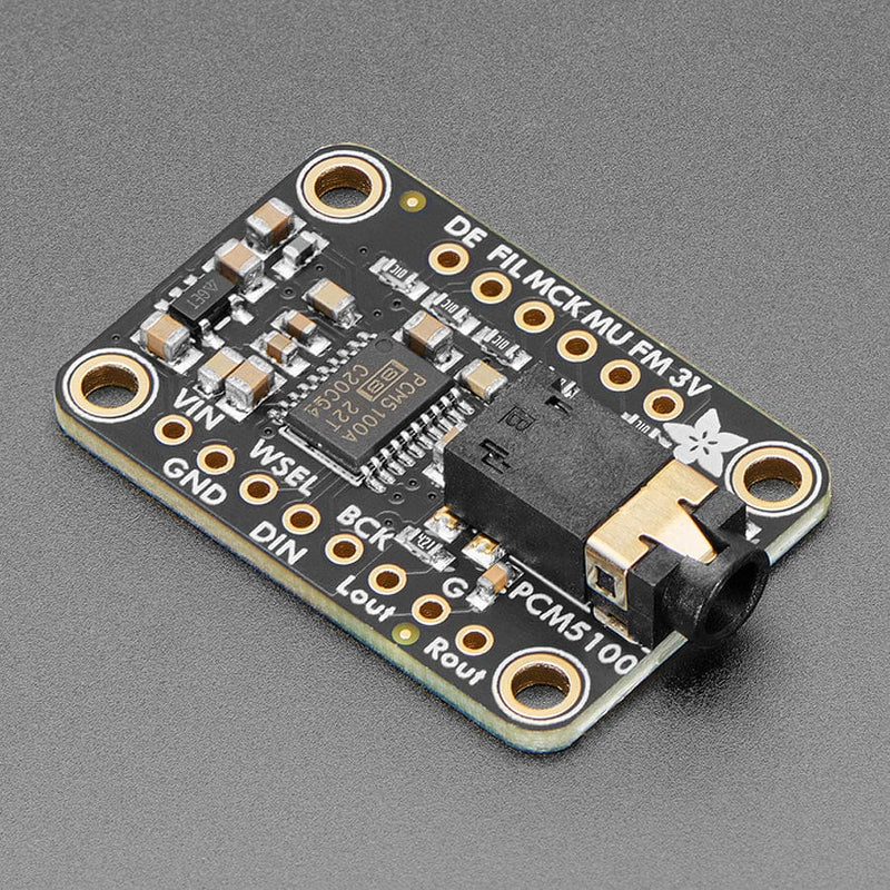 Adafruit PCM5102 I2S DAC with Line Level Output - 112dB SNR - The Pi Hut