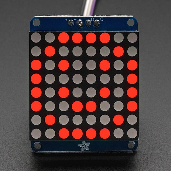 Adafruit Small 1.2" 8x8 LED Matrix with I2C Backpack - Red - The Pi Hut