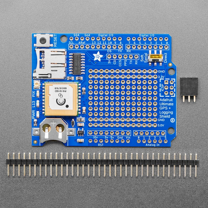 Adafruit Ultimate Gps Logger Shield Includes Gps Module The Pi Hut