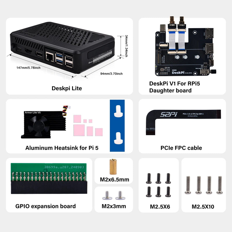 DeskPi Lite for Raspberry Pi 5 - The Pi Hut