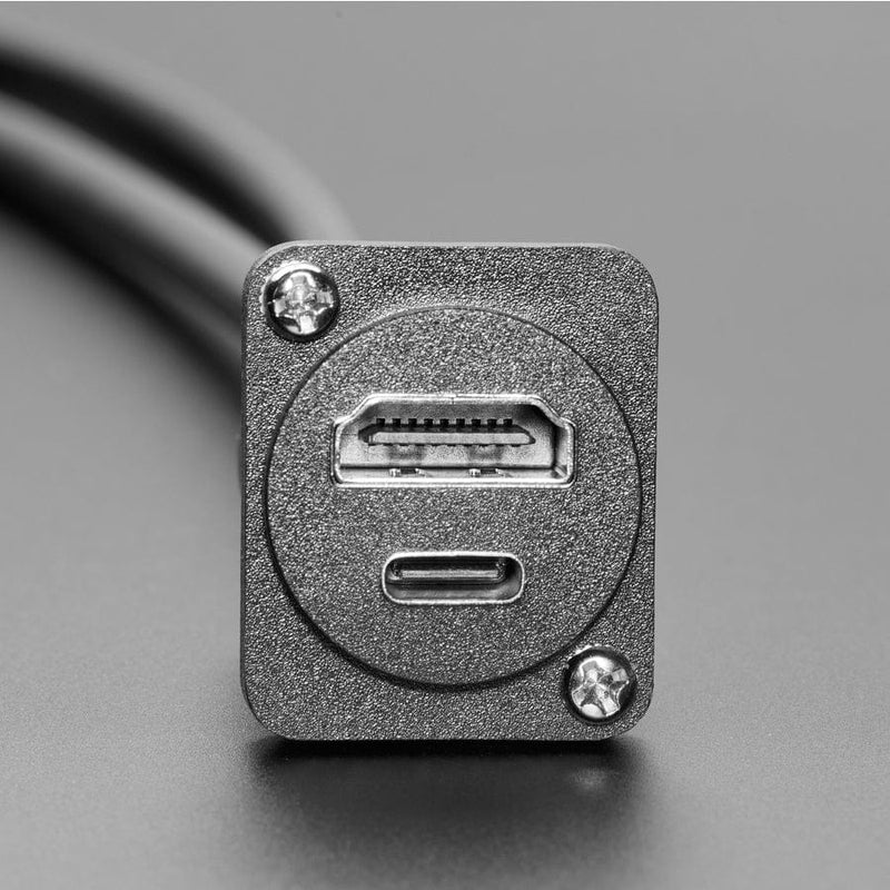 Dual Panel Mount Extension Cable with HDMI / DVI and USB Type-C - 1 ...