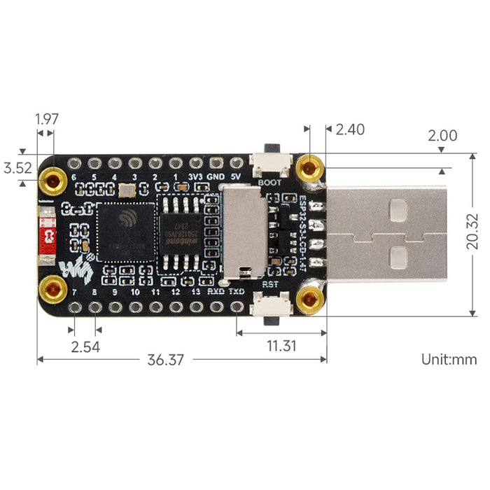 ESP32-S3 Development Board with 1.47" LCD Display (172x320) - The Pi Hut