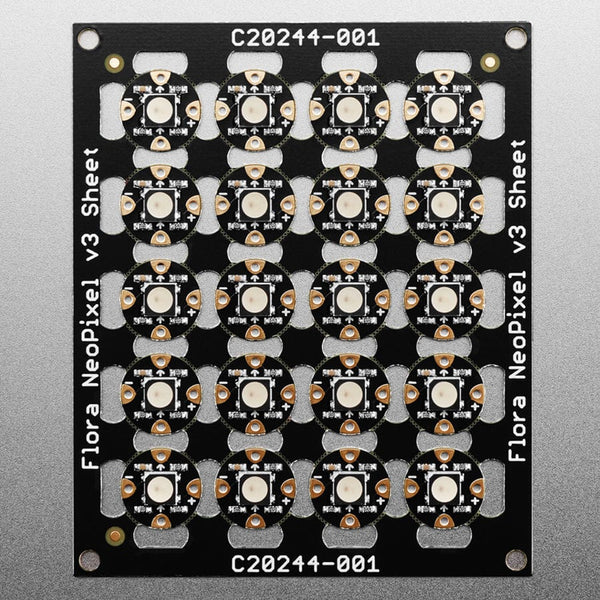 Flora RGB Smart NeoPixel version 3 - Sheet of 20 - The Pi Hut