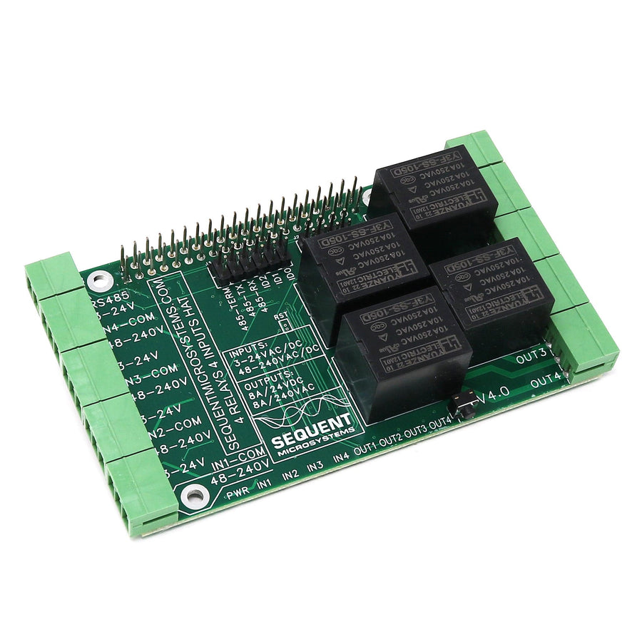 Four Relays Four Inputs 8-Layer Stackable Card for Raspberry Pi V4.0 | The Pi Hut