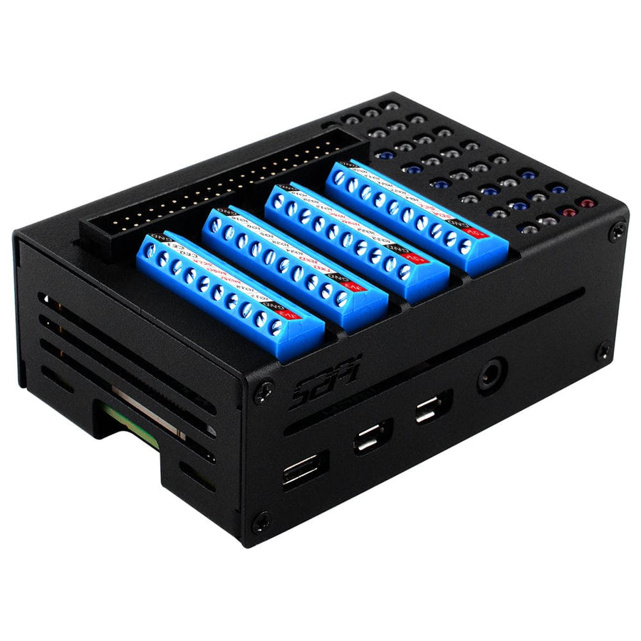 GPIO Terminal Board with LED Indicators + Aluminium Case for Pi 4 ...