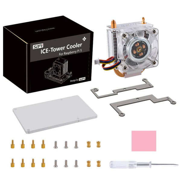 ICE Tower CPU Cooler for Raspberry Pi 5 | The Pi Hut