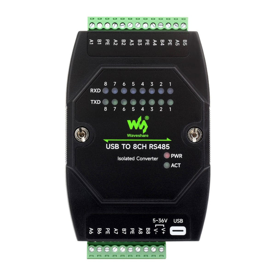 Industrial USB To 8-Channel Converter RS485 Converter - The Pi Hut