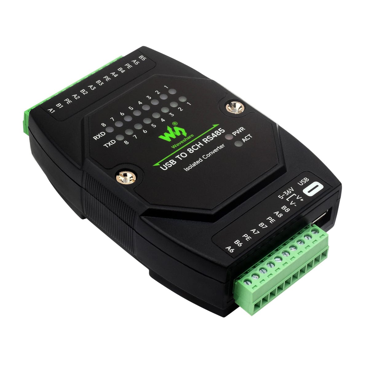 Industrial USB To 8-Channel Converter RS485 Converter - The Pi Hut