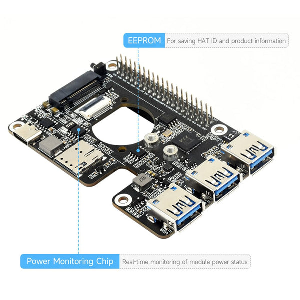 M.2 4G/5G USB 3.2 HAT for Raspberry Pi 5 - The Pi Hut