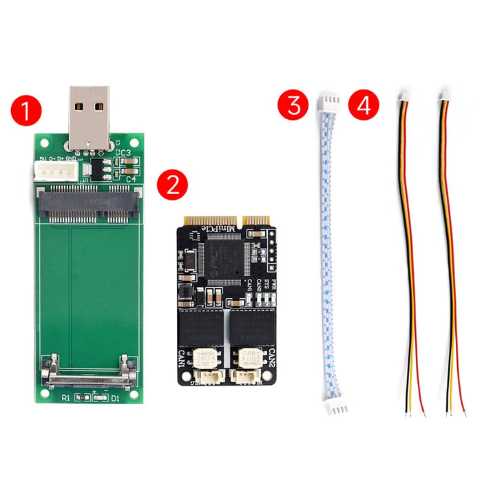 Mini PCIe 2-Channel CAN Card with USB Adapter - The Pi Hut