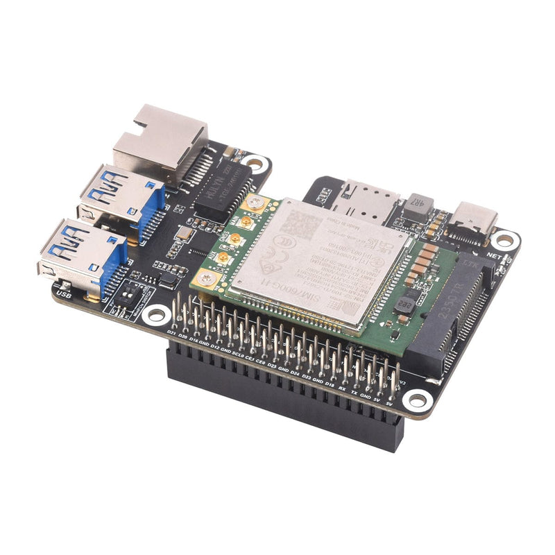 Mini PCIe / Gigabit Ethernet / USB 3.2 Gen1 HAT for Raspberry Pi 5 ...