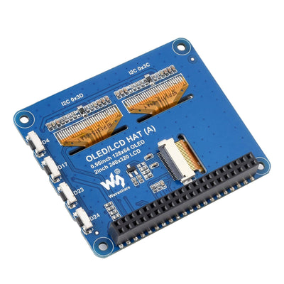 OLED/LCD Triple Screen HAT for Raspberry Pi - The Pi Hut