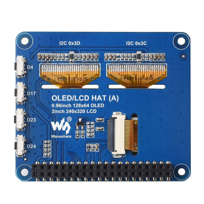 OLED/LCD Triple Screen HAT for Raspberry Pi - The Pi Hut