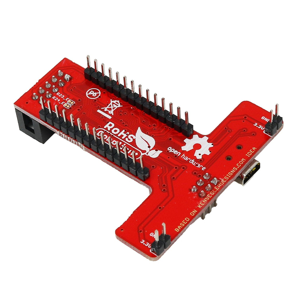 Olimex AVR-T32U4 Breadboard-friendly ATMEGA32U4 Microcontroller | The ...