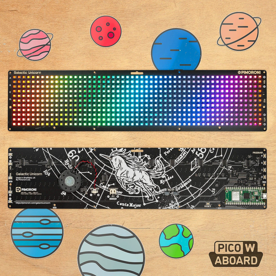 Pico W Smart LED Matrix – Galactic Unicorn (53x11 - 583 pixels) - The Pi Hut