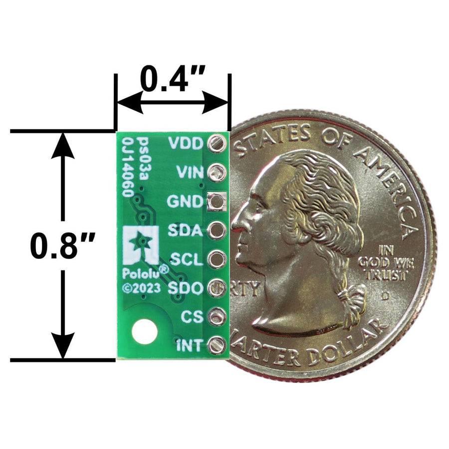 Pololu LPS22DF Pressure/Altitude Sensor Carrier with Voltage Regulator ...