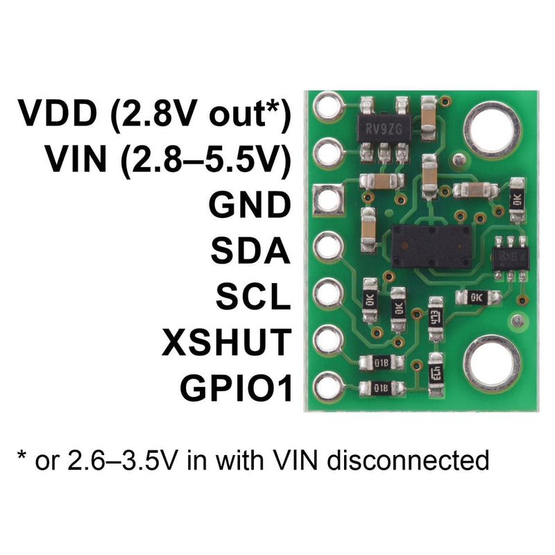 Pololu VL53L4CD Time-of-Flight Distance Sensor Carrier with Voltage ...