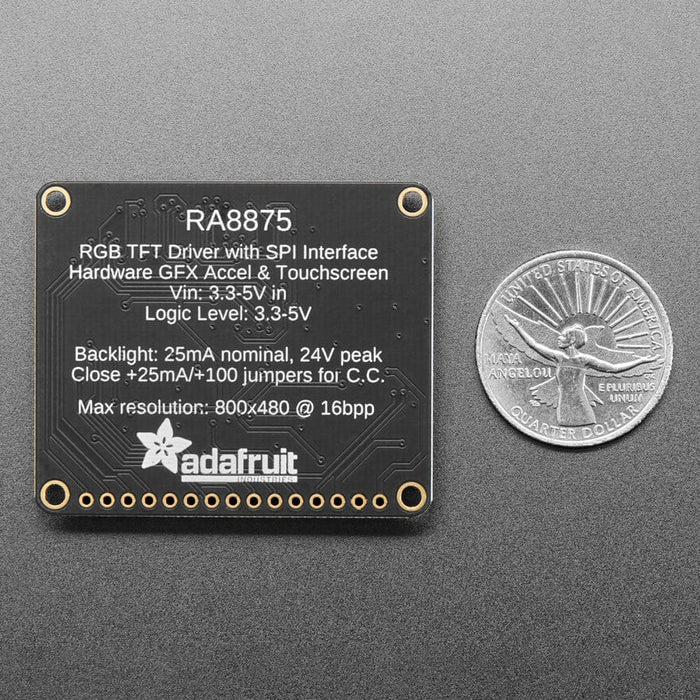 RA8875 Driver Board for 40-pin TFT Touch Displays - 800 x 480 Max - The ...