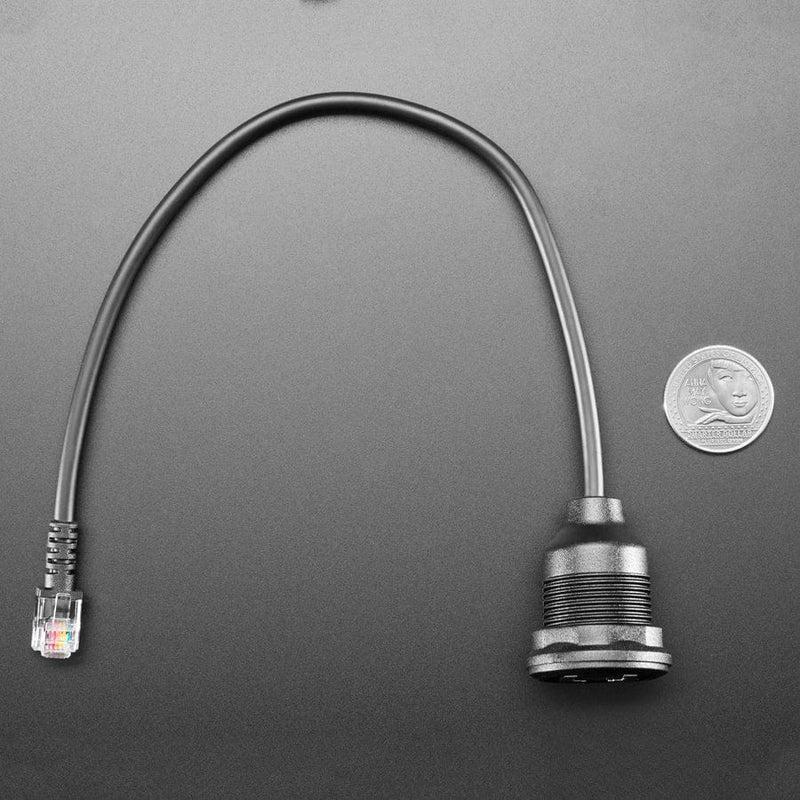 RJ-12 or RJ-11 Telephone Round Panel Mount Extension Cable - The Pi Hut