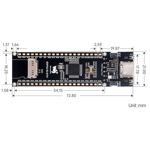RJ45 Ethernet Development Board (ESP32-S3) - The Pi Hut