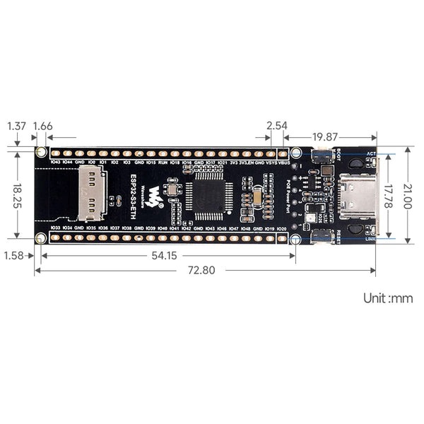 Rj45 Ethernet Development Board Esp32 S3 The Pi Hut