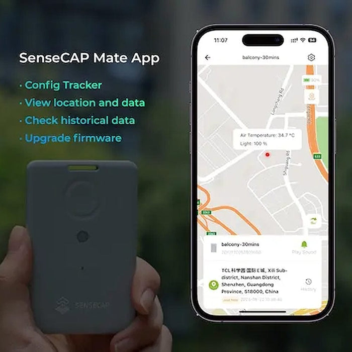SenseCAP T1000-A LoRaWAN Tracker (with sensors) - The Pi Hut