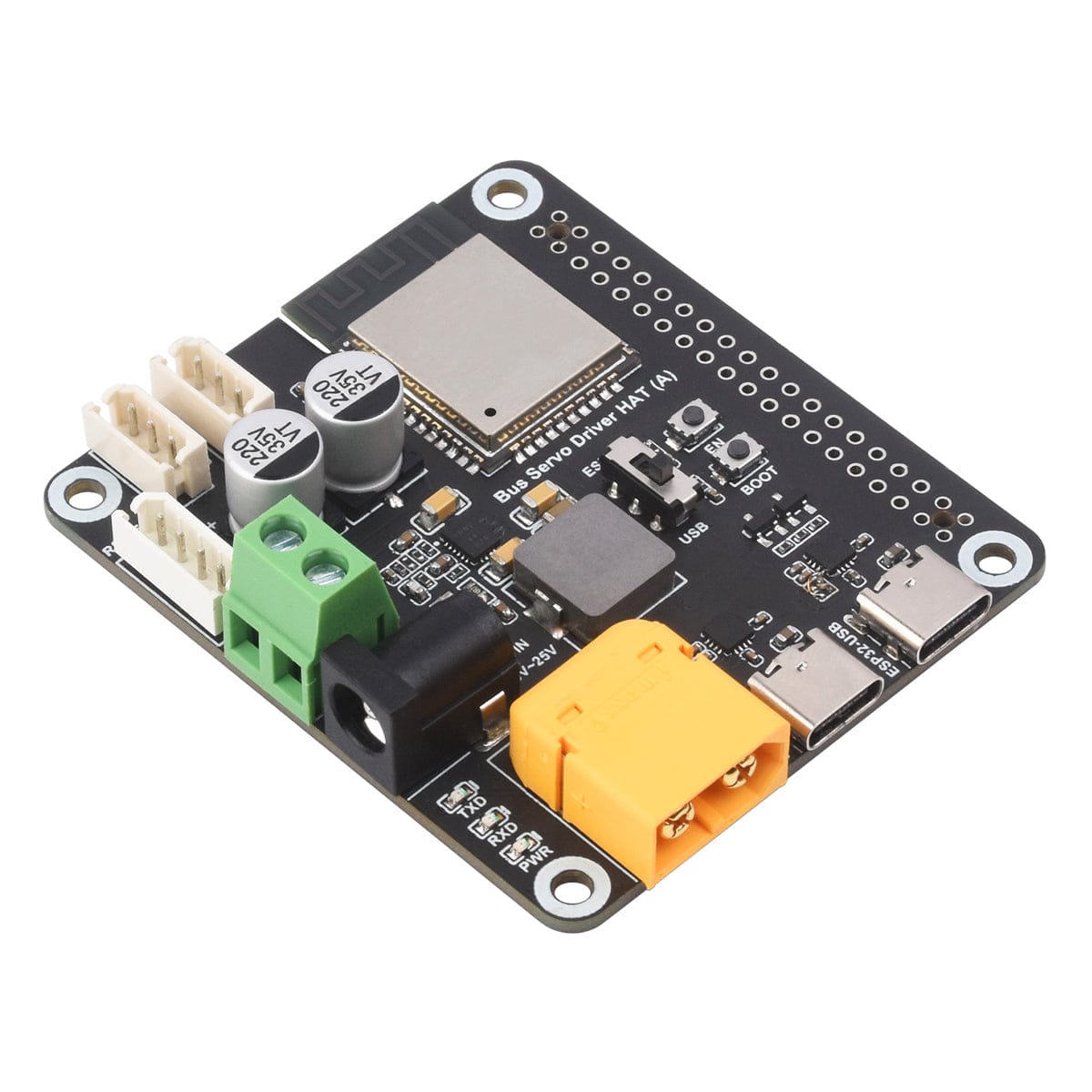 Serial Bus Servo Driver HAT for Raspberry Pi (with ESP32) - The Pi Hut