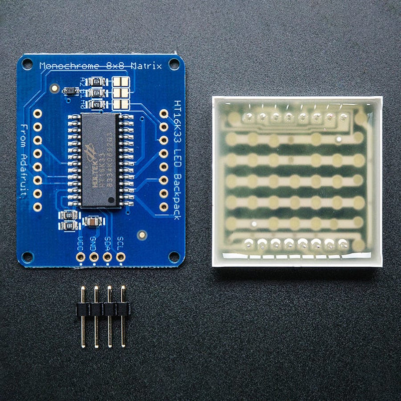 Small 1.2" 8 x 8 Ultra Bright White LED Matrix + Backpack | The Pi Hut