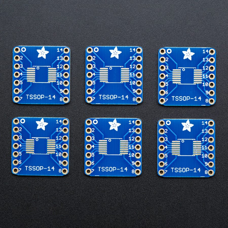 SMT Breakout PCB for SOIC-14 or TSSOP-14 - 6 Pack | The Pi Hut