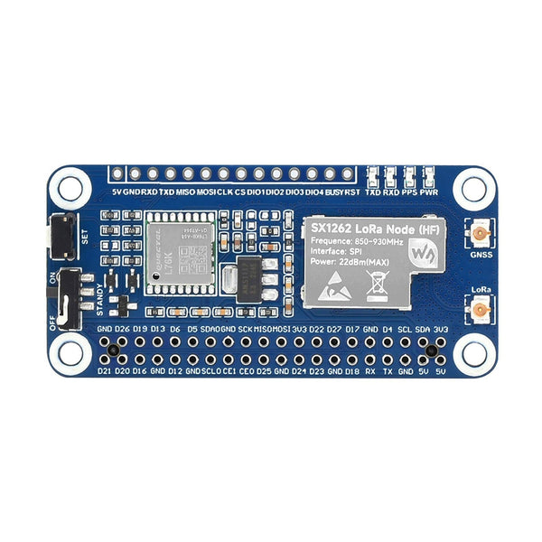 SX1262 LoRaWAN Node Module Expansion Board for Raspberry Pi (850~930MHz HF with GNSS) - The Pi Hut