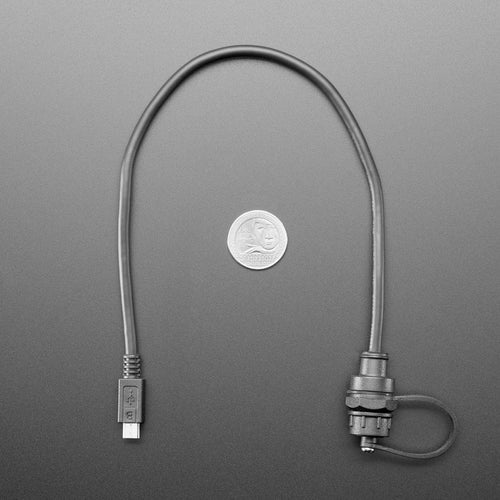 USB Micro B Small Round Panel Mount Extension USB Cable - The Pi Hut