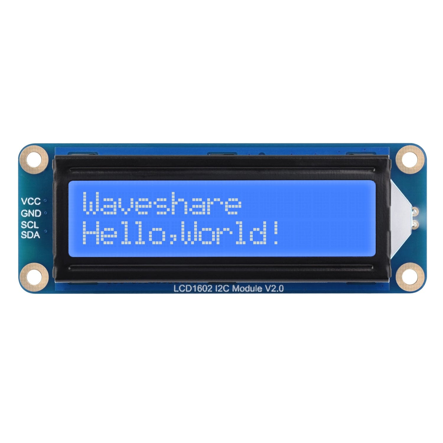 Waveshare Blue 16x2 I2C LCD Module - 3.3V/5V with Backlight Control ...